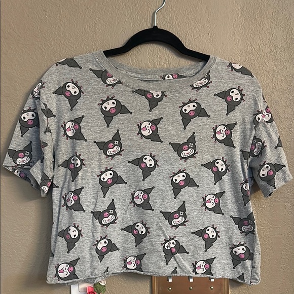Sanrio | Tops | Sanrio Kuromi Gray Cartoon Crop Top | Poshmark
